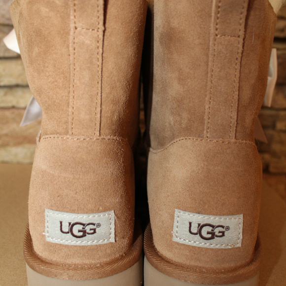 UGG | Shoes | Ugg Gita Bow Suede Shearling Boots New Chestnut | Poshmark